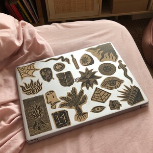 Woodland Camp Fire Lino Print Handmade Linocut Original Art - Etsy UK