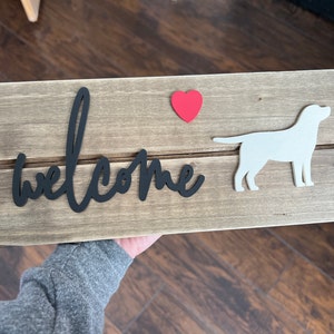 Labrador Retriever Welcome Sign Wood Berry Wreath English Lab Rustic ...
