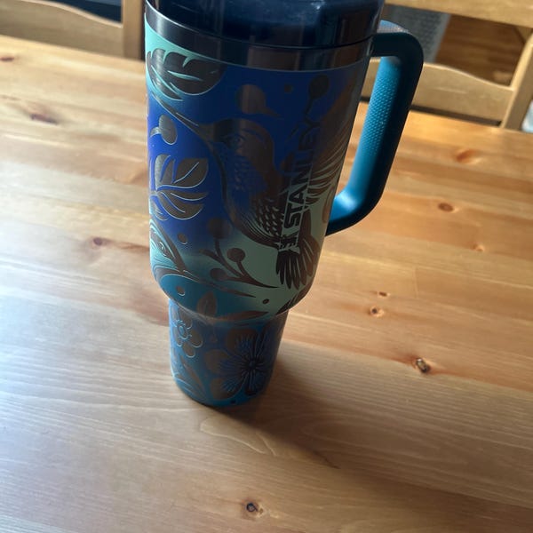 Laser Engraved Stanley Tumbler Etched Seafoam Stanley Quencher Summer Beach Engraved Stanley Cup ...