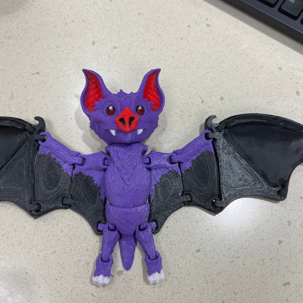Bat .STL Digital File for 3d Printing, Print-in-place Body, Snap-fit ...