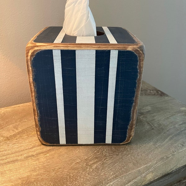 Country Tissue Box Cover, Rustic Wood Bathroom Tissue Holder, Grain ...