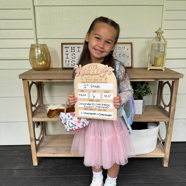 First Day of School Sign, Custom Interchangeable Board, Back to School ...