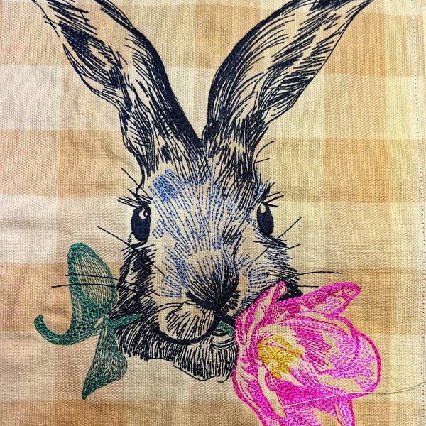 Spring Rabbit Machine Embroidery Design - Etsy