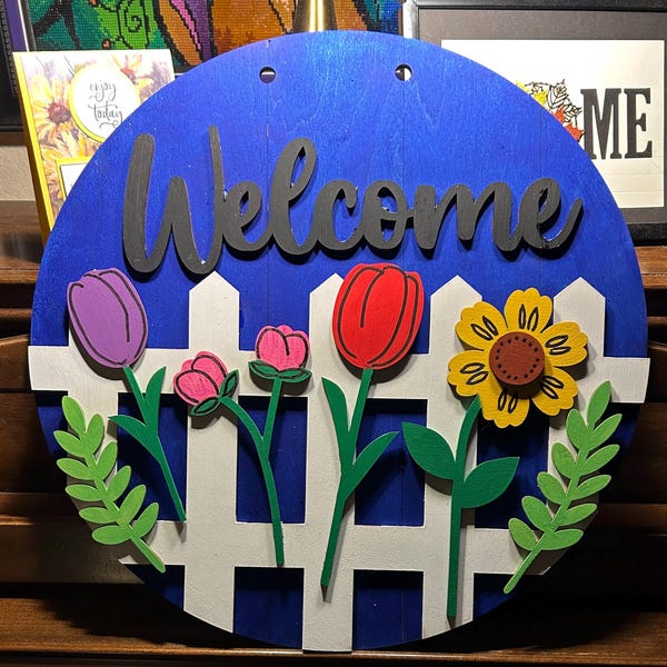 Welcome Door Sign - DIY Front Door Sign - DIY Welcome Door Sign - Make ...