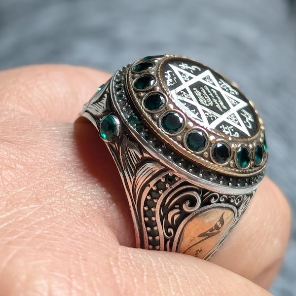 Seal of Solomon Ring, Handmade Mystic Jewelry, King Solomon Silver Ring ...