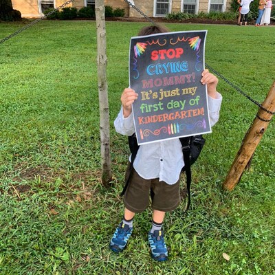 First Day of KINDERGARTEN Sign, Stop Crying Mom School Sign, First Day ...