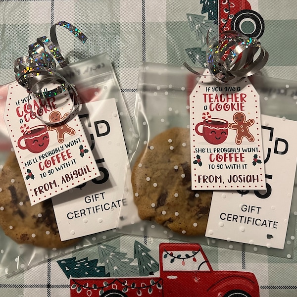 EDITABLE Christmas Teacher Appreciation Gift Tags Printable for Cookies ...