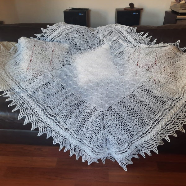 PDF, Baby Blanket, Knitting Pattern, Curving Lace Pattern, DK, 30 X 36 ...