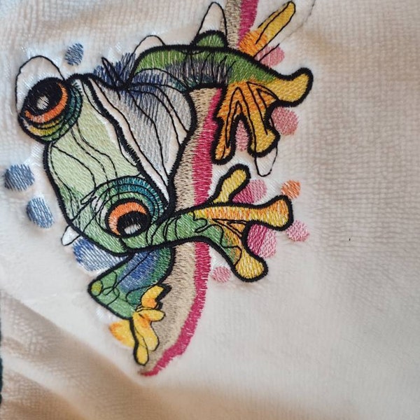 Frog Machine Embroidery Design, Embroidery Frog, Embroidery Animal ...