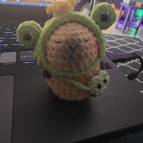 Crochet Graduation Capybara Toy Cute Crochet Charm Amigurumi Capybara ...