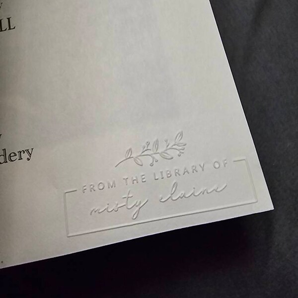 Greenery Book Embosser Personalised | Book Plate Embosser | Rubber ...