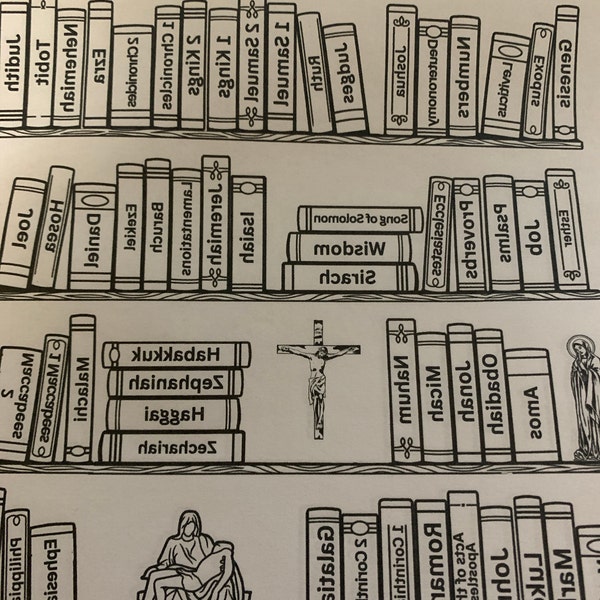 Catholic Bible Reading Coloring Tracker- Bookshelf Style DIGITAL ...