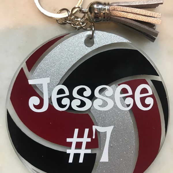 Volleyball Keychain, Volleyball Bag Tag, Volleyball Coach Gift ...