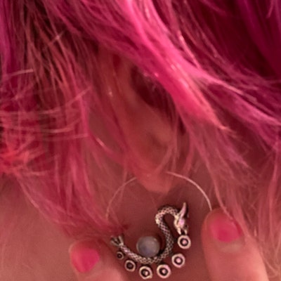 Silver Moonstone Dancing Dragon Threader Earrings - Etsy