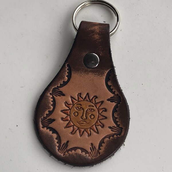 Western Cowboy Leather Key Fob / Keychain - Etsy