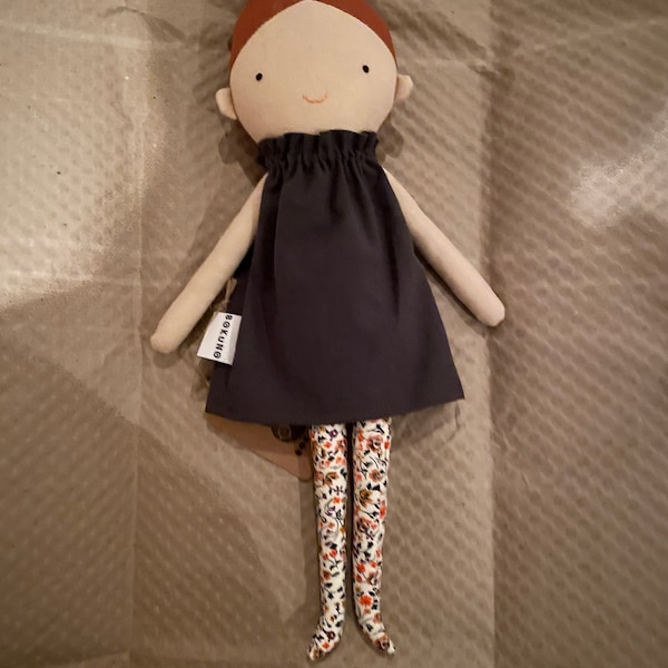 Millie - Top Knot Girl / Freckle Ginger Hair Doll / Red Head / Textile ...