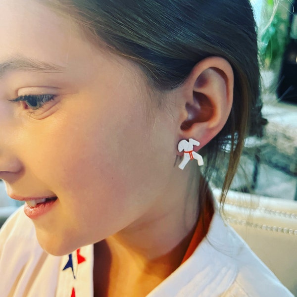 Karate Earrings -- Gi Earrings, MMA Earrings, Witty Earrings, Tae Kwon ...