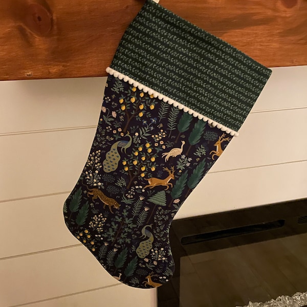 Rifle Paper Co Holiday Village Fabric Christmas Stocking - Etsy