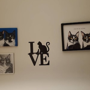 Cat Love Metal Sign, Cat Sign, Cat Gift, Pet Gift, Cat Decor, Pet Decor ...