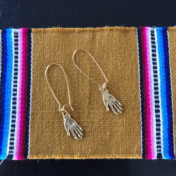 Gold Palm Reading Hand Necklace - Antique Gold Pewter Palm Reading Hand ...