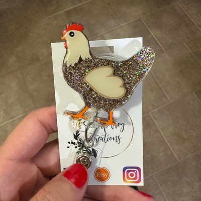 Chicken Badge Reel, Spring Chicken, Badge Reel, Cute Badge Reel ...
