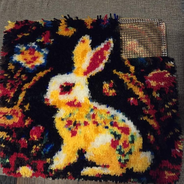 Red Flower Latch Hook Kits, Large Latch Hook Rug Kit for Adults Latch ...