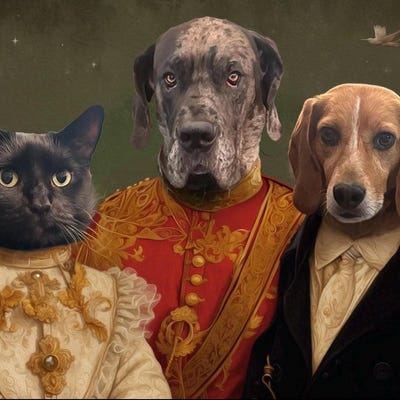 Custom Royalty Pet Portrait, Renaissance Dog Portrait, Renaissance Cat ...