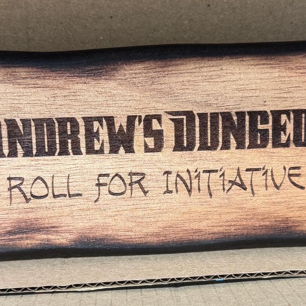 Personalized Rustic Dnd Wood Sign - Dungeons and Dragons - Roll for ...