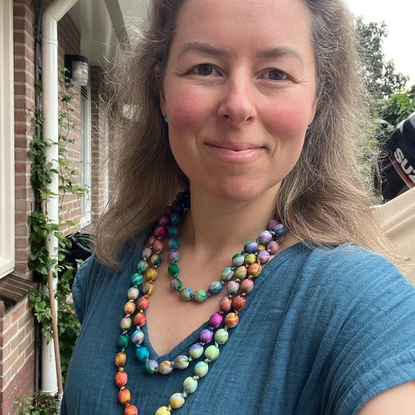 Long Silk Beaded Necklace, Multi-colored Necklace for Women - Etsy