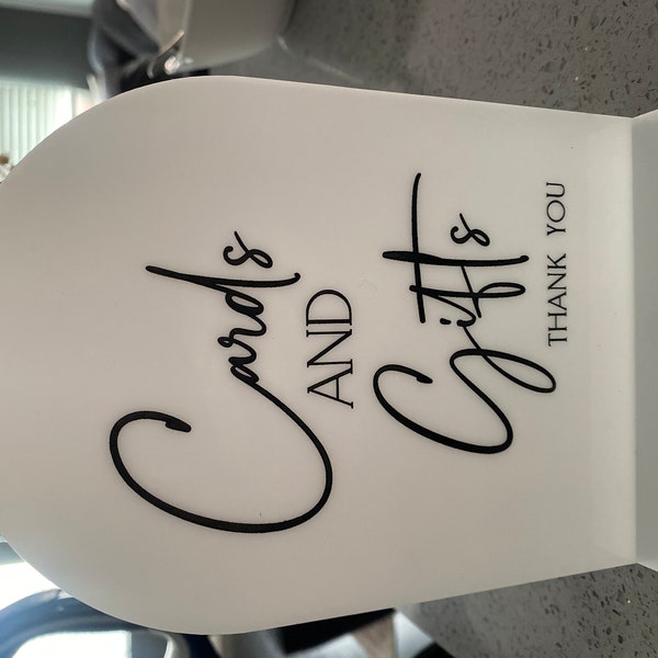 Frosted Arch Acrylic Duo Sign, Cards and Gifts Sign, Guestbook Sign ...