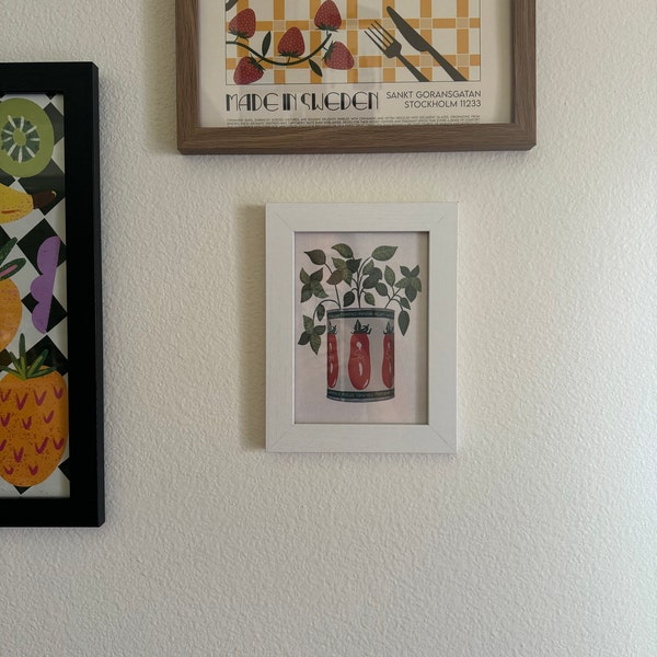 Tomato Basil Botanical Art Print: Kitchen Foodie Poster - Etsy