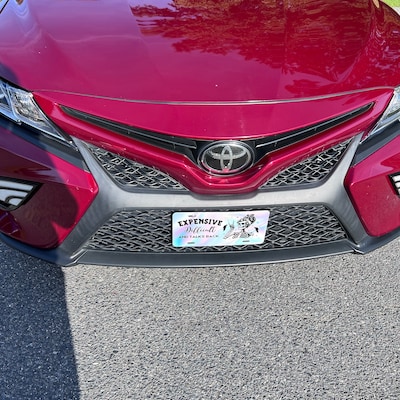 Stained Glass Floral License Plate Frame, Flower Car Decor, Car ...