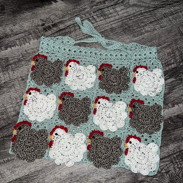 Nesting Hens Egg Gathering Apron, Crochet Pattern, No Sew, Egg Apron ...