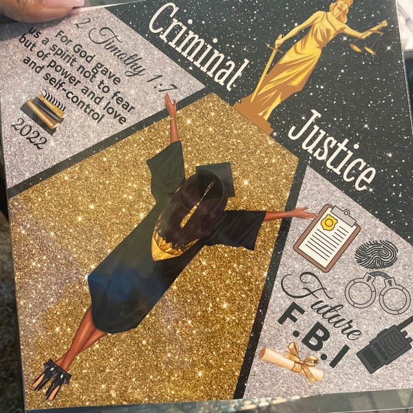 Graduation Cap Topper Label/criminal Justice Major/ Future FBI - Etsy