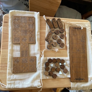 Hnefatafl on a Wooden Board, Handmade Hnefatafl, Viking Chess, Engraved ...