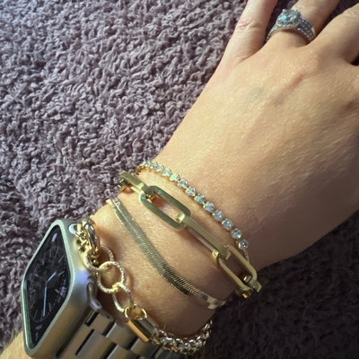 Stack Bracelet, Gold Filled Bracelet, Gold Chain Bracelet, Chunky ...