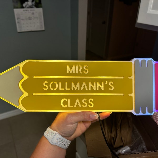 Pencil LED Sign: Teacher Classroom Decor - Etsy