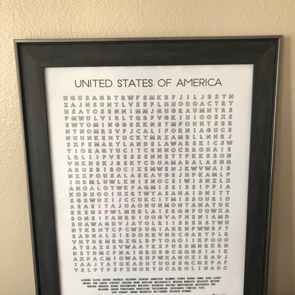 Birds of North America, Word Search Wall Art Poster Print, Unique ...