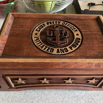 U.S. Navy Wooden Box With American Flag Felt Bottom inside - Etsy