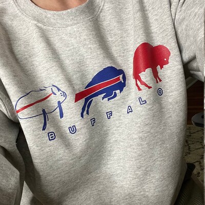 Lets Go Buffalo Pattern Blue Crewneck Sweatshirt Buffalo - Etsy