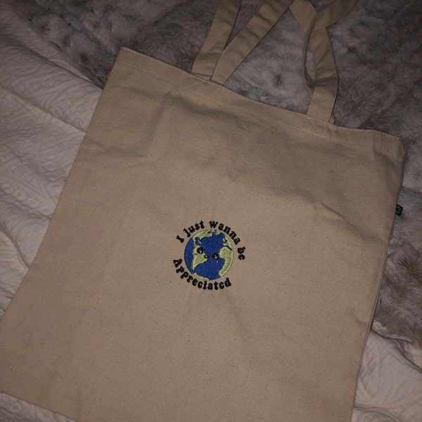 Earth Tote Bag , Tote Bag , Reusable Tote Bag , Eco Tote Bag , Recycled ...
