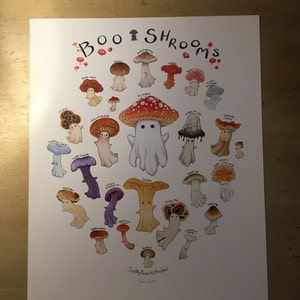 Boo Shroom Variety Art Print Mushroom Ghost Poster - Etsy