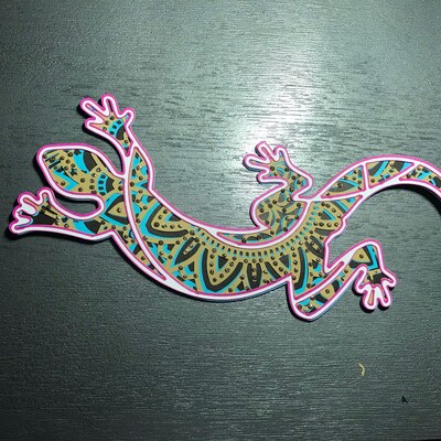 Lizard SVG 3D Mandala Gecko Svg Layered Mandala Svg Cut File for ...