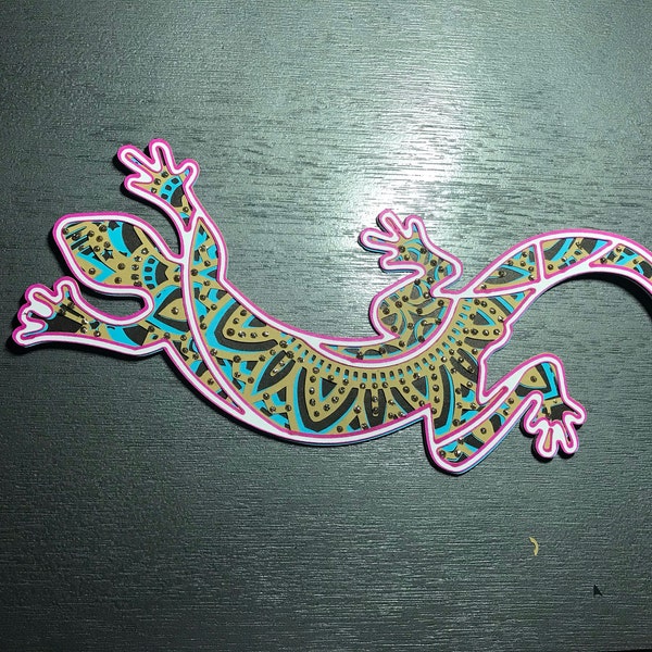 Lizard SVG 3D Mandala Gecko Svg Layered Mandala Svg Cut File for ...