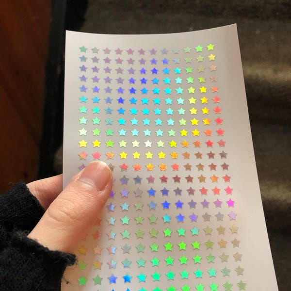 4mm Holographic Star Stickers, Tiny Stars Stickers, Vinyl Holo Stickers ...