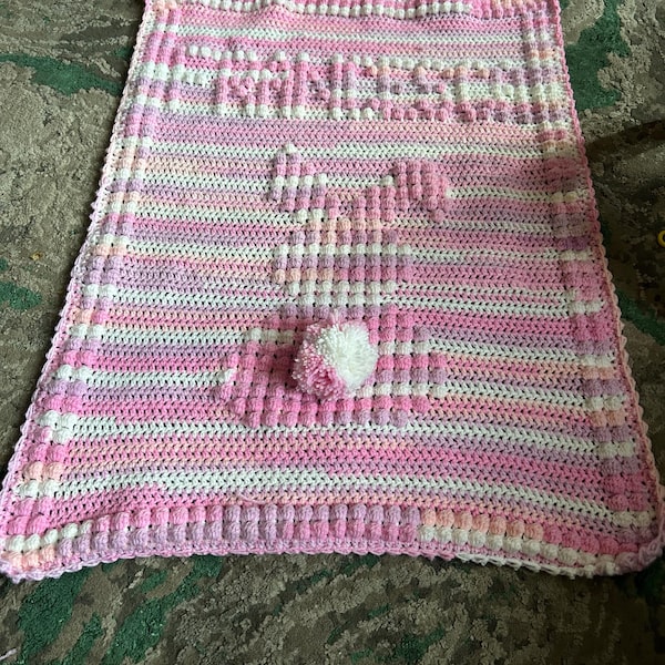 BUNNY BOBBLE BLANKET Crochet Pattern, Easy and Quick to Crochet, 4 Page ...