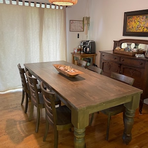 Farmhouse Dining Table Whitewash Rustic - Etsy