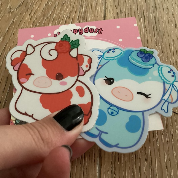 12 Birth Month Cow Stickers, Cute Cow Stickers, Waterproof Water Bottle ...