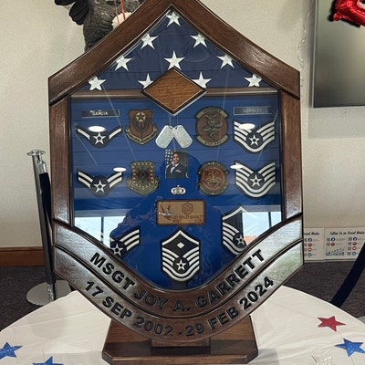 Handcrafted Air Force Msgt Shadowbox Military Shadowbox Retirement ...