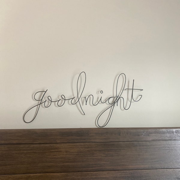 Goodnight Sign Wire Words -design 1 [bedroom Sign, Headboard Sign ...
